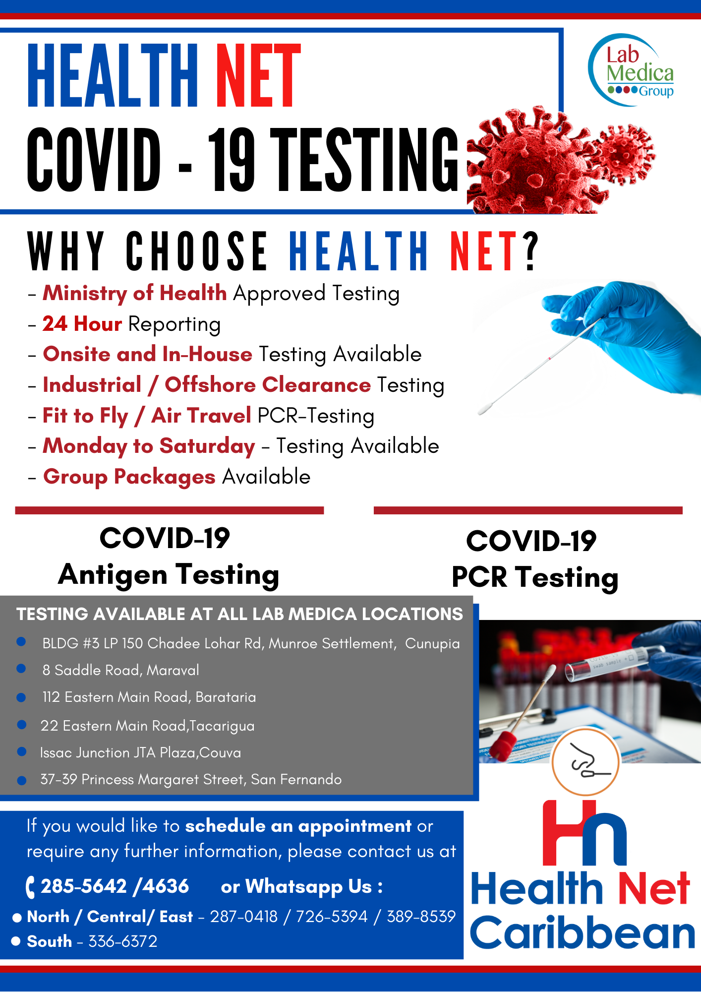COVID-19 TESTING – HealthNet Caribbean